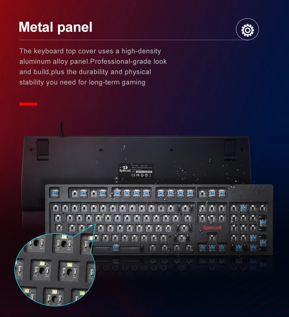 REDRAGON AMSA K592 USB Mechanical Gaming Keyboard Blue Switch Led ...
