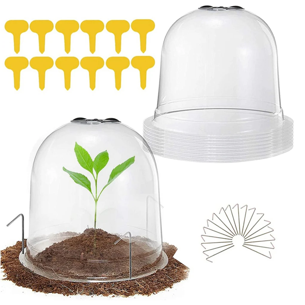 34Pcs-set-Plant-Protect-Bell-Cover-Plastic-Garden-Backyard-Mini ...