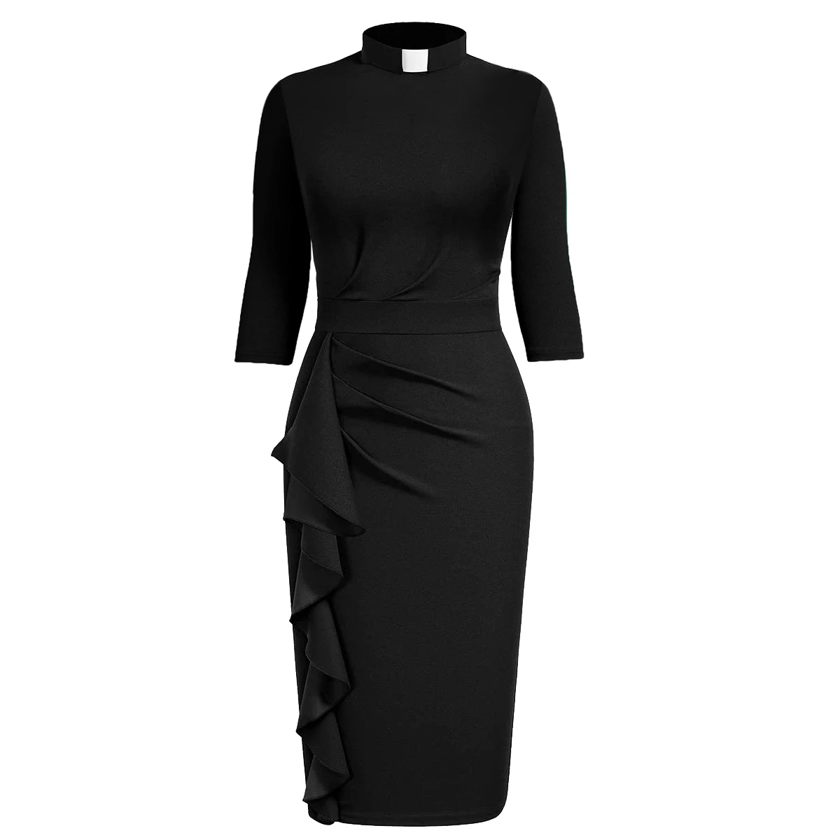 Clergy-Women-Dress-Catholic-Church-Priest-Tab-Collar-Dress-Black-Mass ...