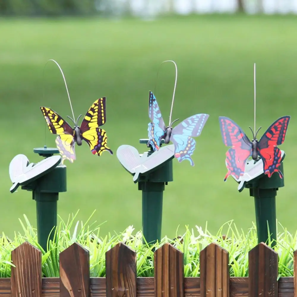 Solar-Powered-Flying-Fluttering-Fake-Butterfly-Yard-Garden-Stake ...