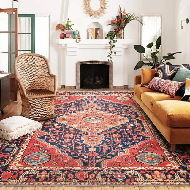 Blue Oriental Rug Living Room