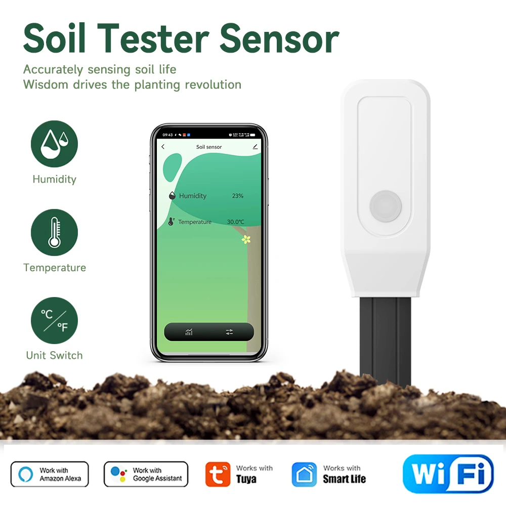 Tuya Wifi Soil Tester Sensor Real TimeTest Humidity Temperature ...