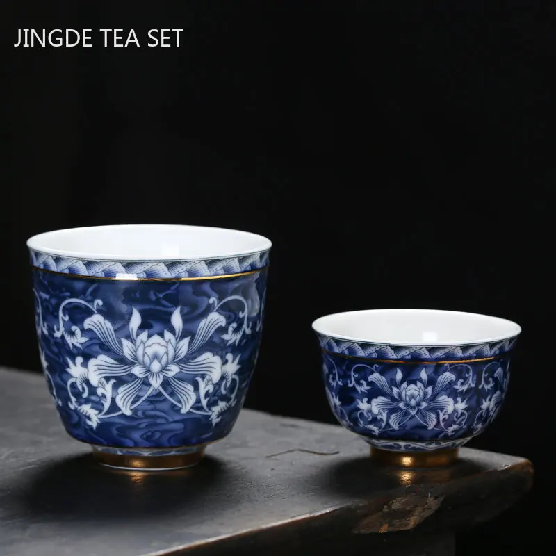Retro-Blue-and-White-Porcelain-Tea-Cup-Chinese-Jingdezhen-Small-Tea ...