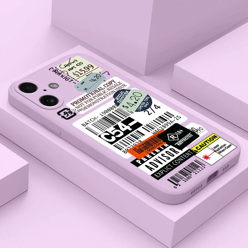 Stylish Trend Stamp Label Barcode Design Phone Case Cover for Samsung ...