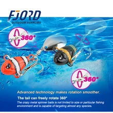 FJORD Tail Spinning 7g 10.5g 14g 21g Balance Rotating Metal Jig VIB Vibration Bait Spinner Spoon ...