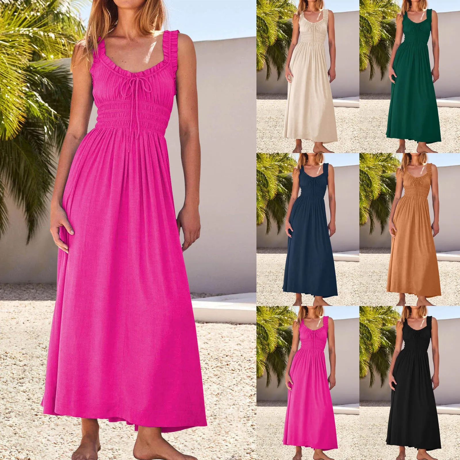 Summer-Beach-Maxi-Dresses-For-Women-2024-Sleeveless-Lace-Up-Tank-Dress ...