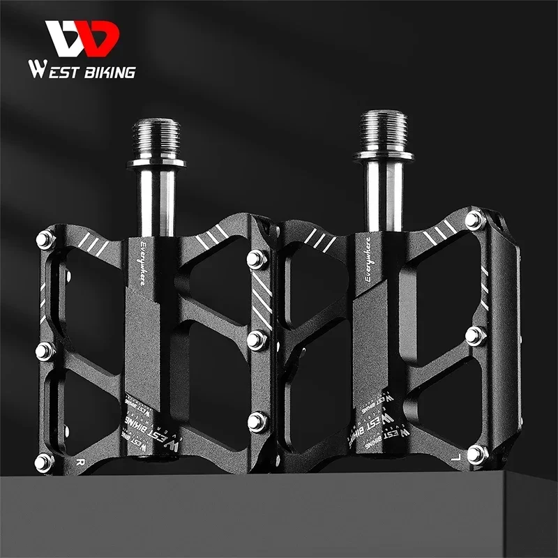WEST-BIKING-Lightweight-Bicycle-Pedals-Road-Bike-Flat-Pedals-3-Bearings ...