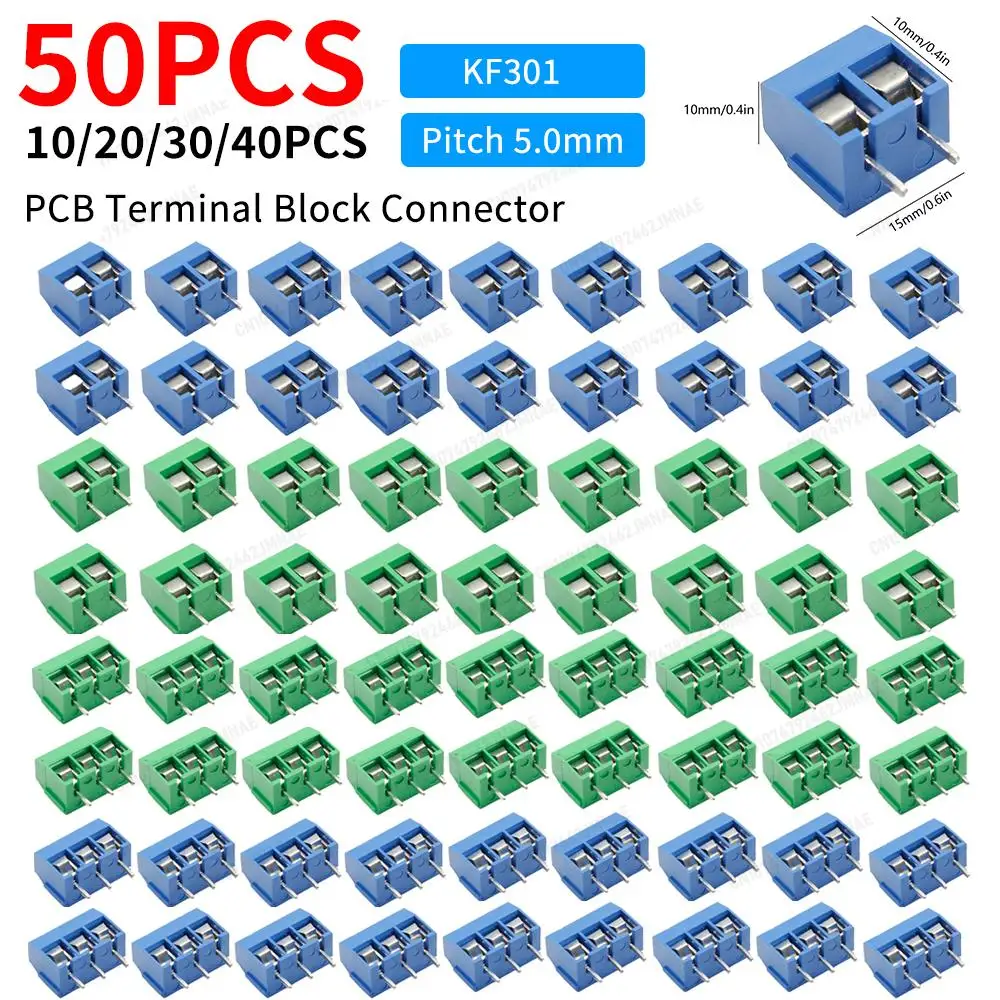 10-50PCS-PCB-Terminal-Block-Connector-Straight-Pin-2P-3P-KF301 ...