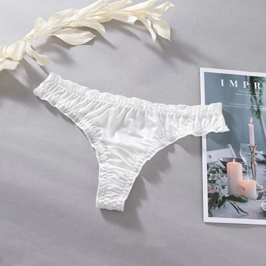 Woman Panties Ladies Thong Ice Silk Thong Sexy Sweet Titillating T ...