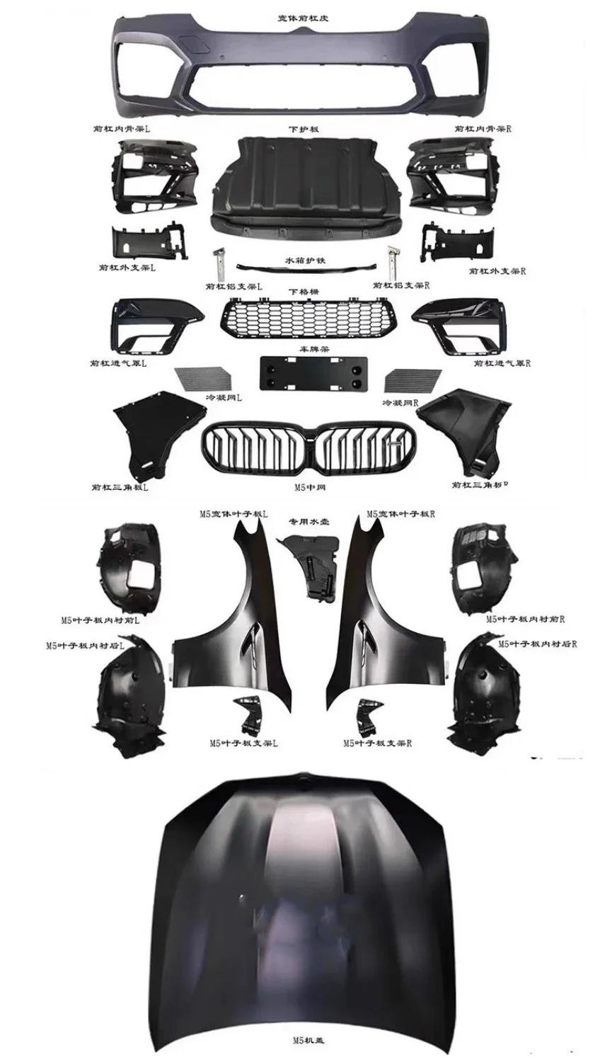 Front Bumper Grill Mask for BMW 5 Series G30 G38 2021 2022 modified M5 ...