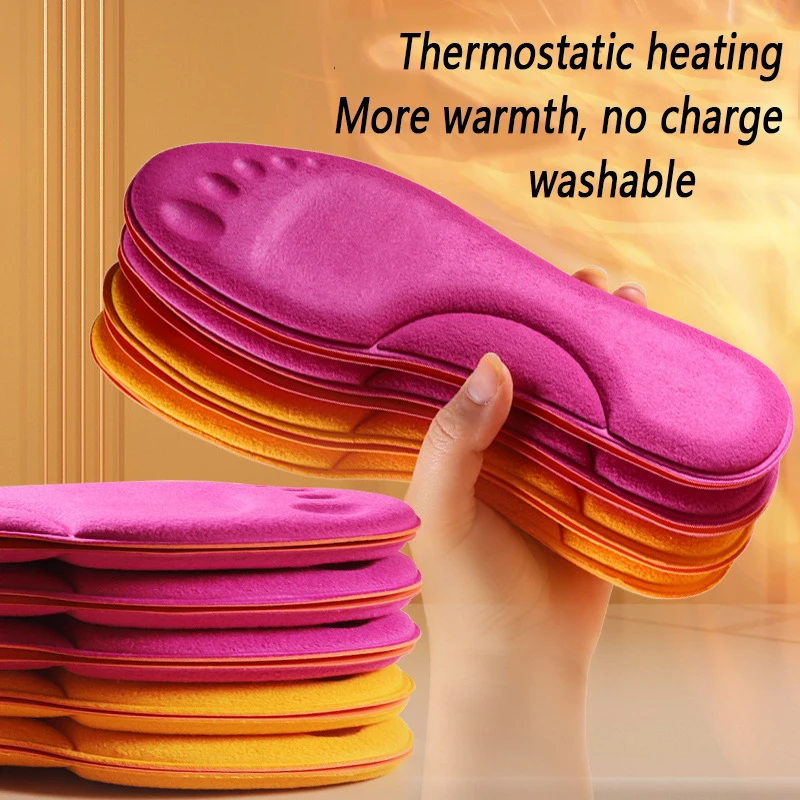 Self Heated Thermal Insoles For Feet Winter Thermal Thicken Memory Foam ...