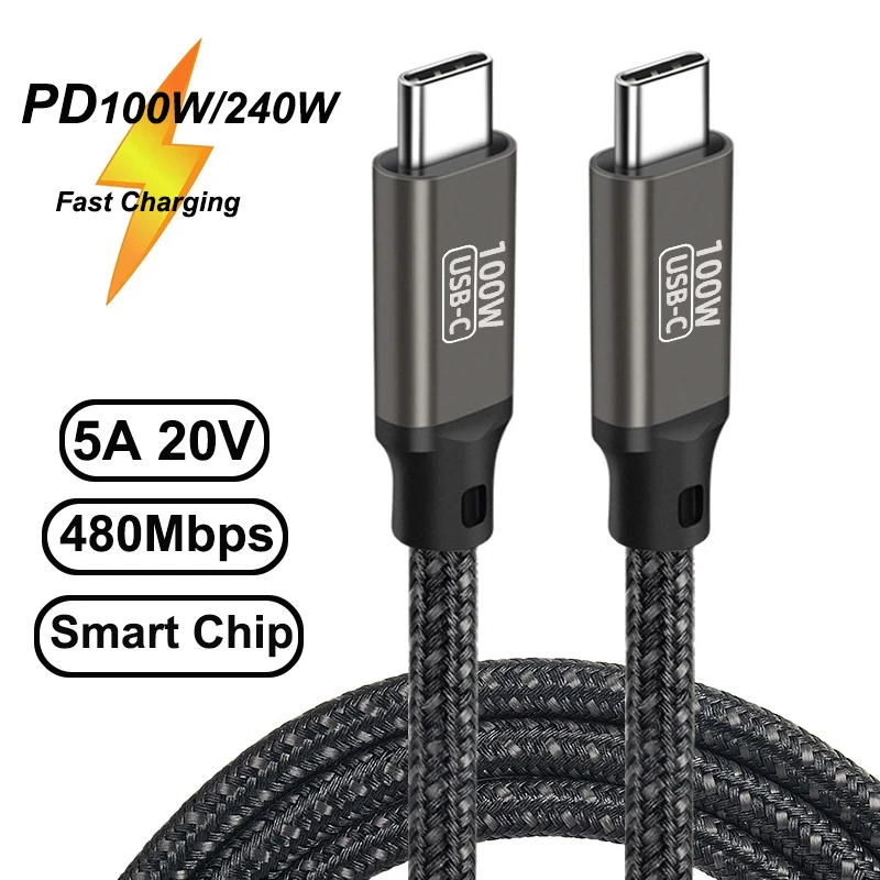 20V-5A-Data-Cable-100W-PD3-0-USB-Type-C-Male-to-Male-Charging-480Mbps ...