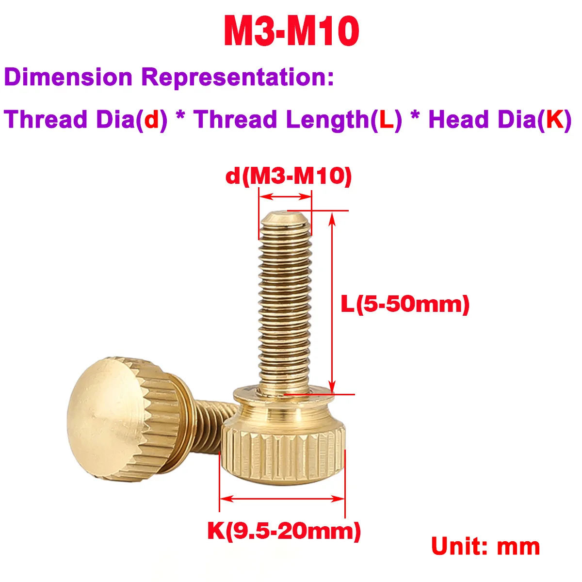 Brass-Hand-Screw-Round-High-Head-Knurled-Screw-Double-Hand-Screw ...
