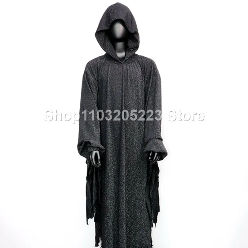 Halloween-Cosplay-Horror-Grim-Reaper-Costume-Shiny-Black-Robe-Cloak ...