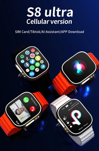 S8 Ultra 4G Smartwatch Sim Card 64Gb Android Os Gps