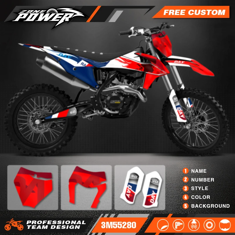 Powerzone-Custom-Team-Graphics-Decals-Sticker-Kit-for-KTM-EXC-XCW-125 ...