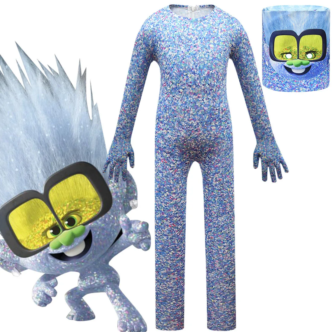 Trolls 2 Zentai Cosplay Costumes Halloween Party Jumpsuits Children's ...