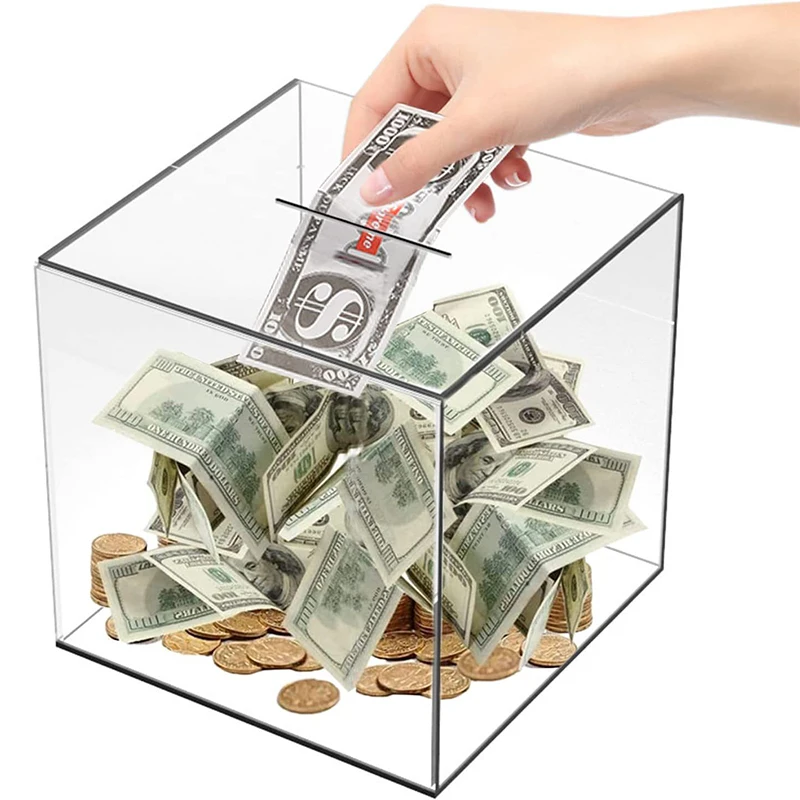 12CM-Transparent-Acrylic-Piggy-Bank-Not-Advisable-Square-Large-Capacity ...