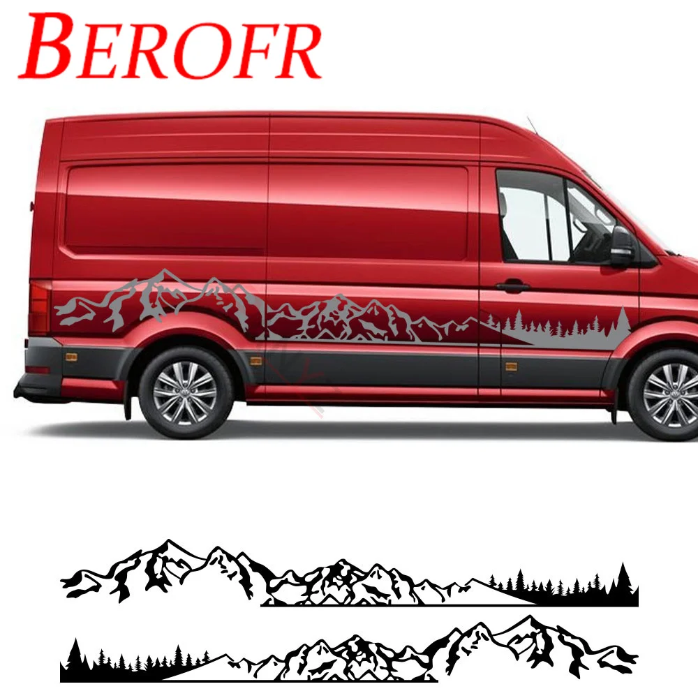 2Pcs/Lot Car Stickers Motorhome Camper Van DIY Stripes Mountain ...