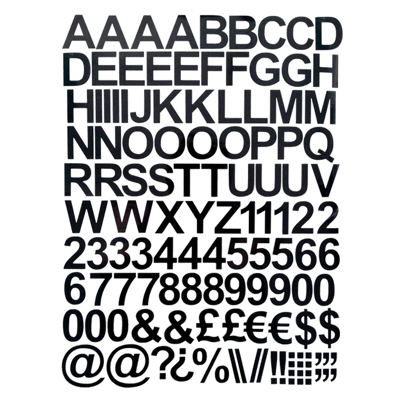 1", 2", 3" Self Adhesive Vinyl Letters & Numbers Upper Stickers Car ...