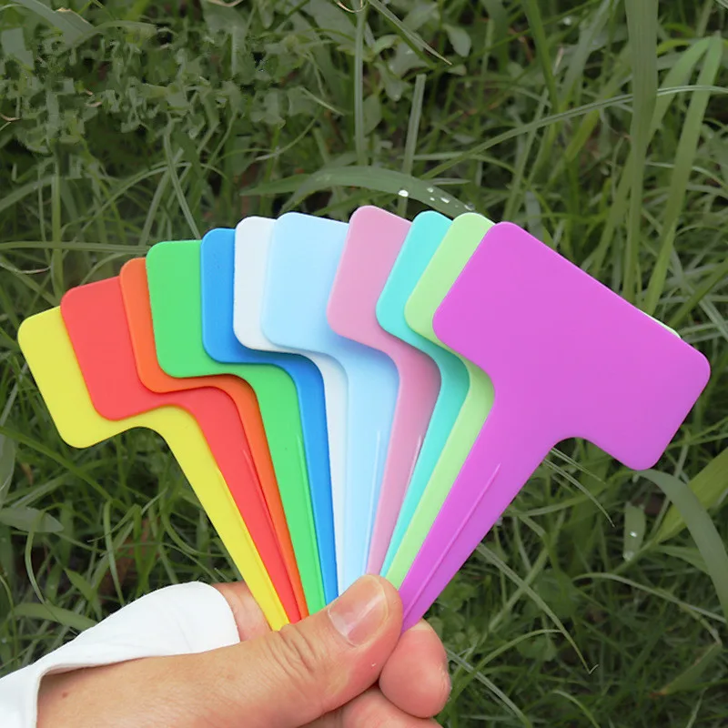 Gardening-T-Shaped-Plastic-Label-Plant-Tag-Waterproof-Writing-Card ...