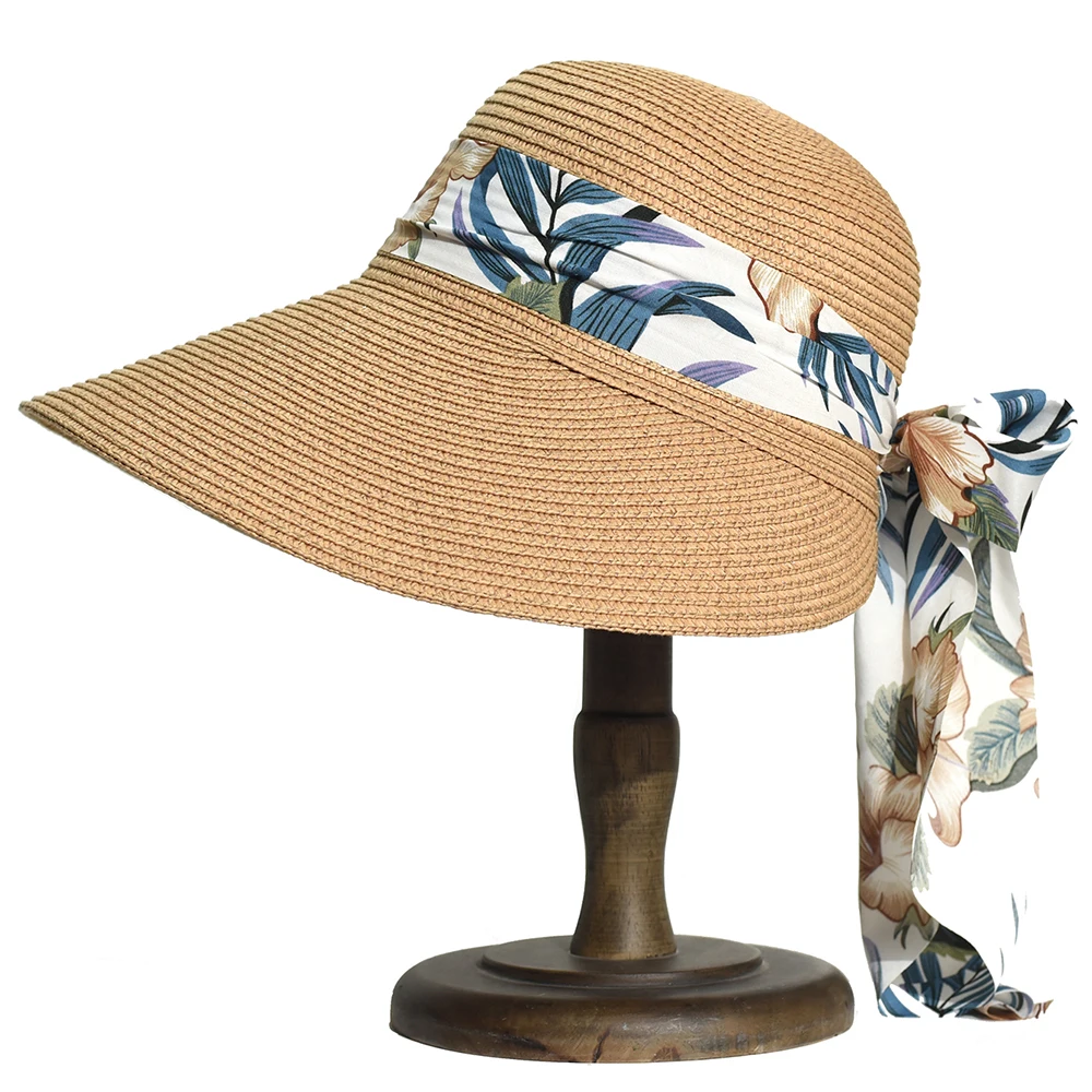 Sombrero-de-paja-para-el-sol-para-mujer-sombrero-de-playa-con-cinta-de ...