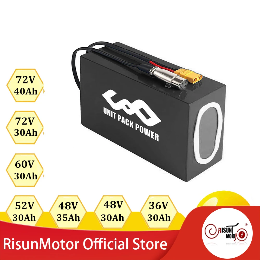 Ebike Battery Pack 72V 60V 52V 48V 36V PVC Waterproof For Motorcycle Electric EScooter 500W ...