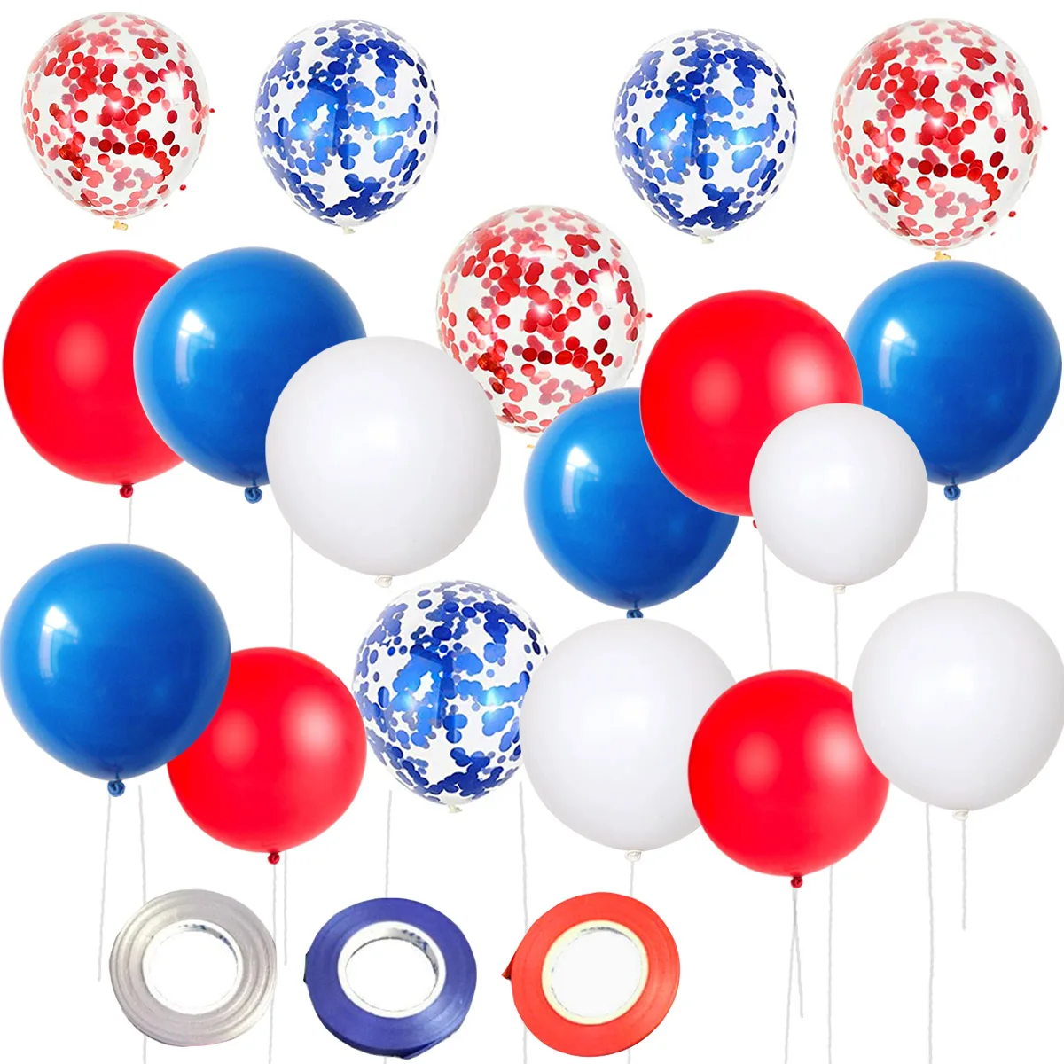 70 PCS Red White and Blue Latex Balloons Party Decorations for ...