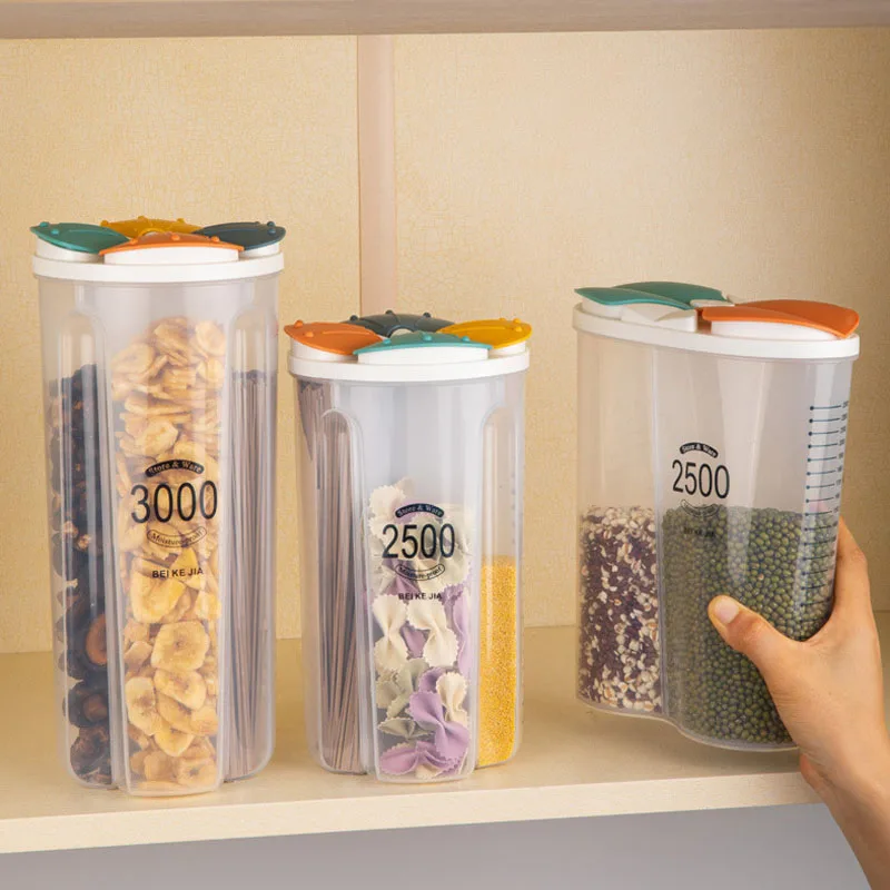 Kitchen Food Storage Box Transparent Grain Flour Rice Storage Container ...