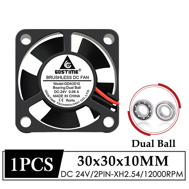 Gdstime-DC-24V-Fan-Dual-Ball-Bearing-30x30x10MM-Car-Lamp-Cooling-Fan ...