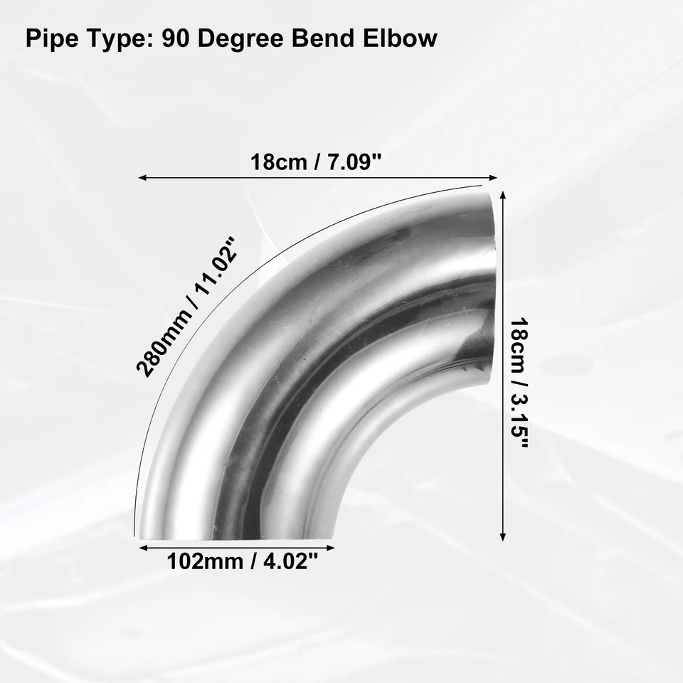 Hihaha 2pcs OD 4 Inch 90 Degree Mandrel Bend Elbow SS304