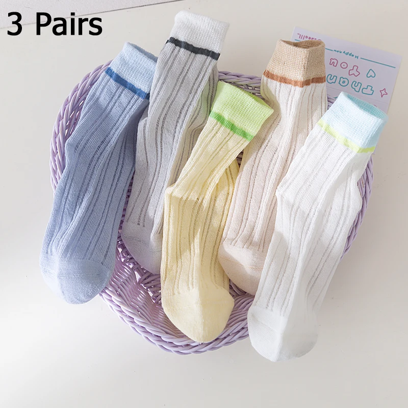 3-pairs-of-children-s-socks-boys-girls-summer-medium-length-socks ...