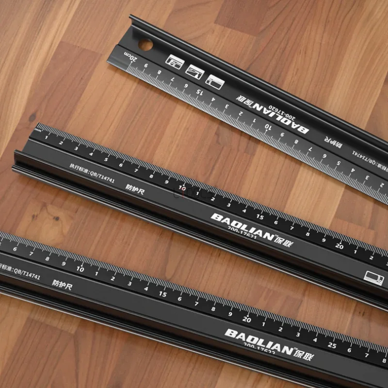 20-30-45cm-High-Precision-Aluminum-Alloy-Straight-Ruler-Anti-Cutting ...