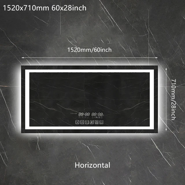 Smart Bluetooth Bathroom Mirror Anti-fog Shower Backlight Touch Control ...
