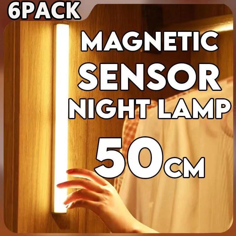 PIR-Motion-Sensor-LED-Under-Cabinet-Lamp-Dimmable-Rechargeable-Night ...