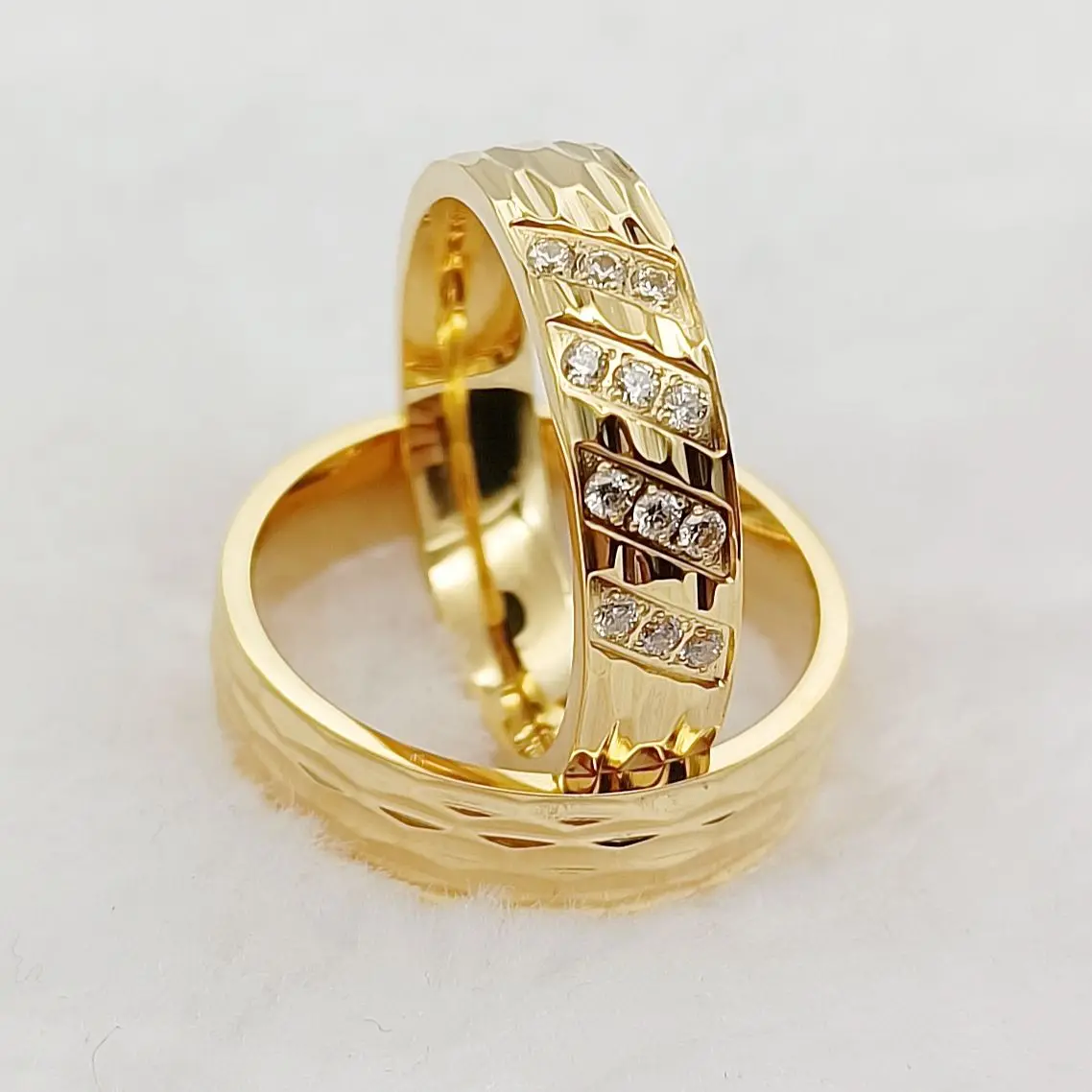 Luxury-Wedding-Rings-for-Men-and-Women-High-Quality-Handmade-Hammered ...