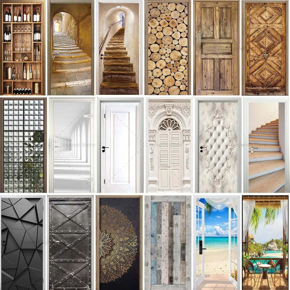 29-Styles-Door-Stickers-Self-Adhesive-Full-Door-Stickers-Home-Decor ...