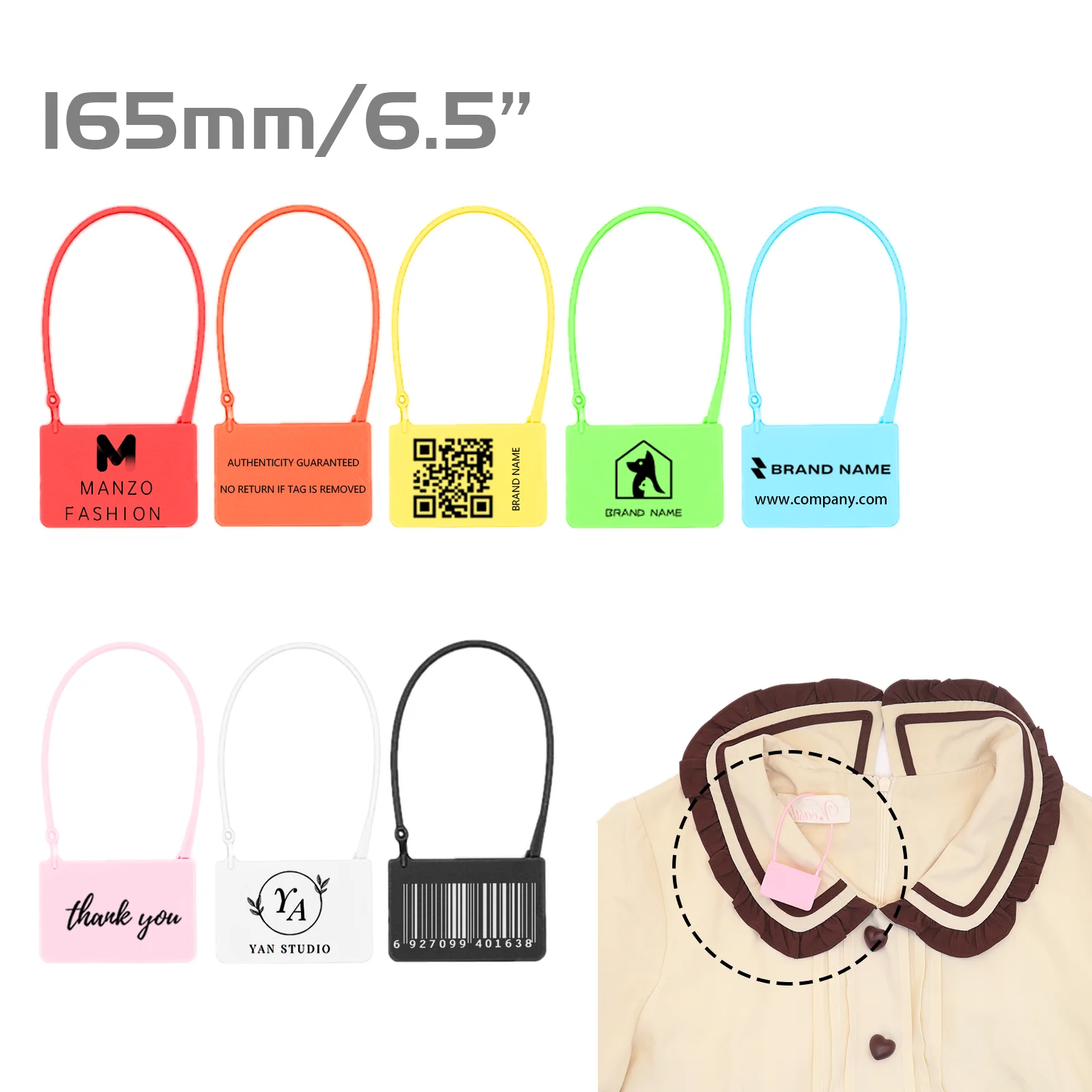 Ancolok 100Pcs Custom Logo Tags Clothing Label Bag Tags Safety of ...