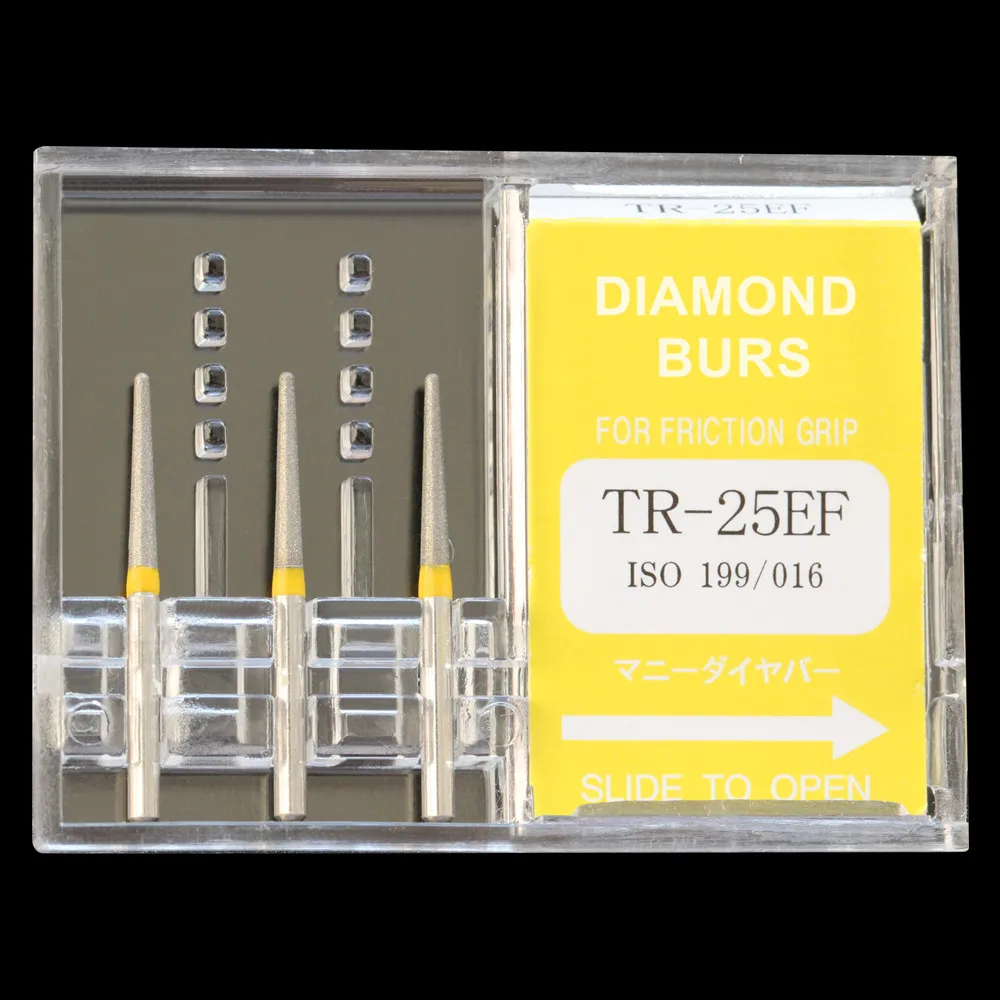 10Packs Dental Diamond Burs TR-25EF Polisher Drill Tools FG 1.6mm High Speed Handpiece Polishing ...