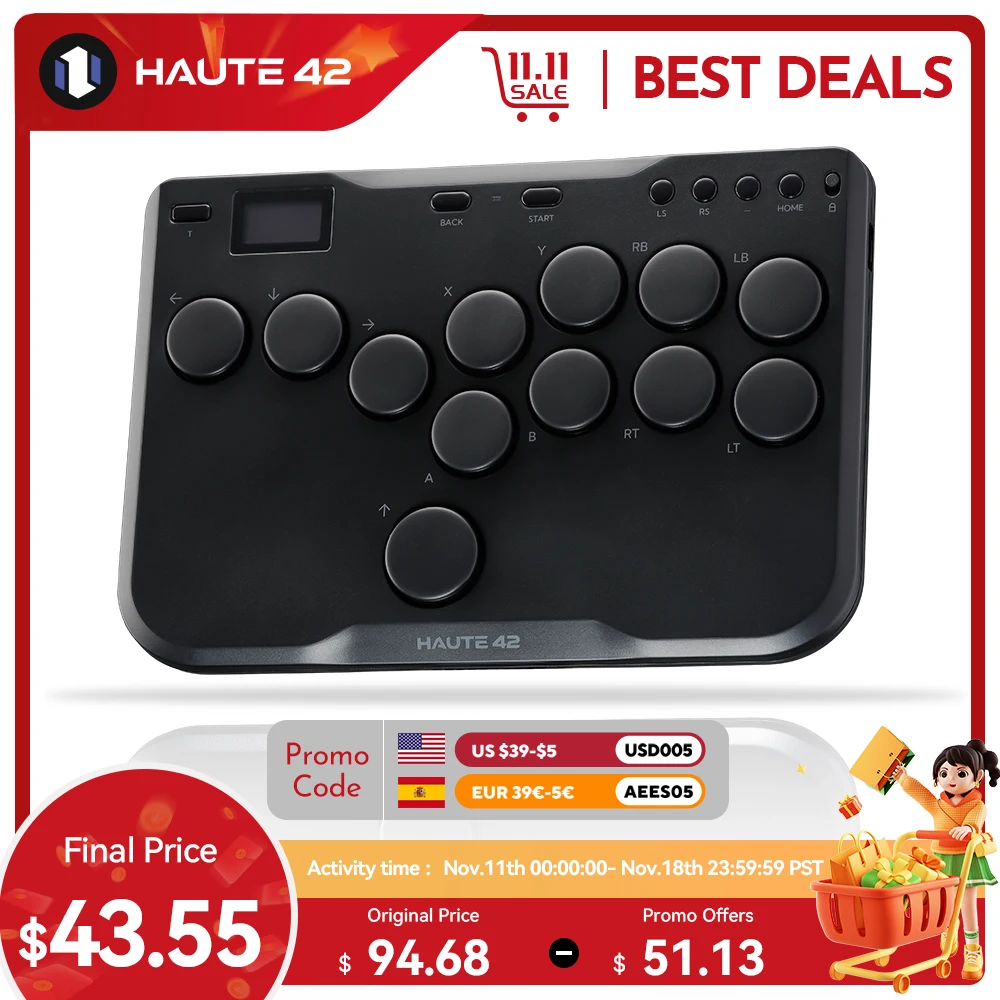 Haute42-cosmox-mini-arcade-joystick-hitbox-controlador-teclado-sem ...