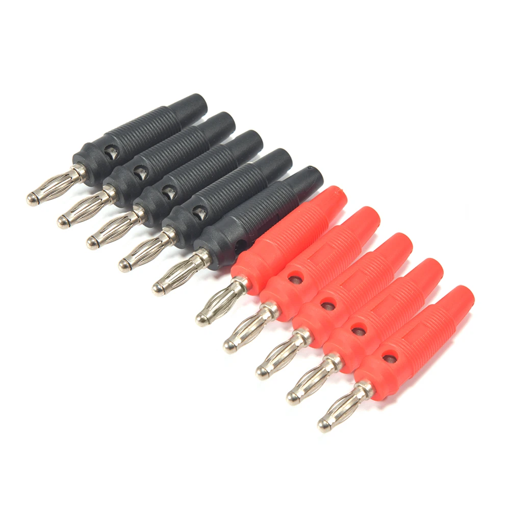 10Pcs-lot-Red-and-Black-4mm-Solderless-Side-Stackable-Banana-Plug ...