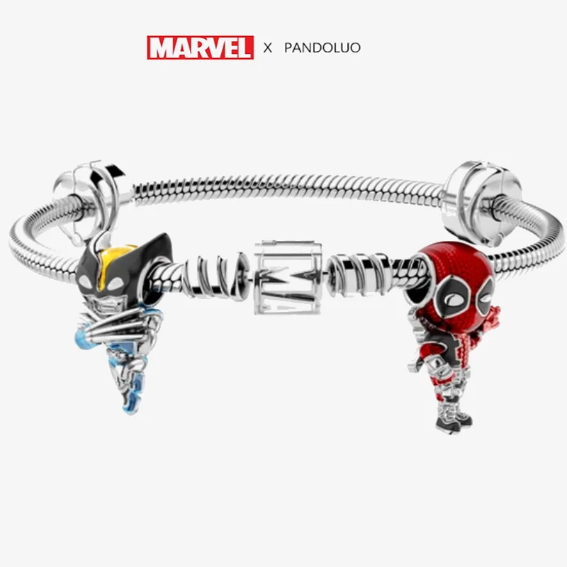 925-Sterling-Silver-Charm-Beads-para-Mulheres-Marvel-Wolverine-Deadpool ...