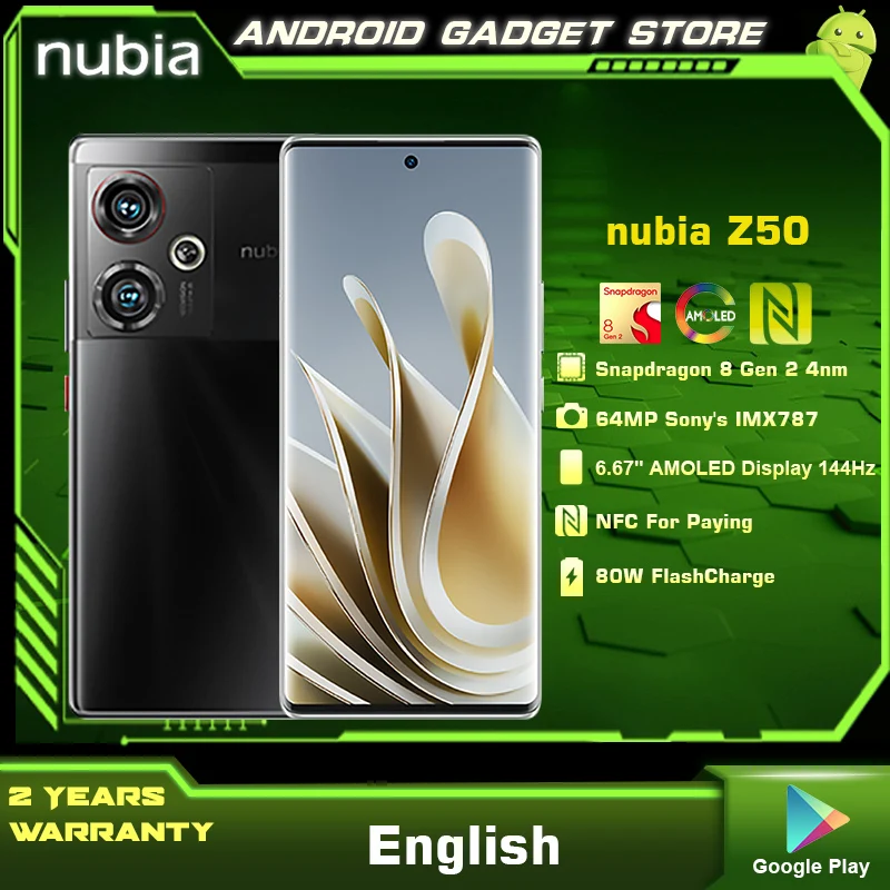 New Nubia Z50 5G Mobile Phone Snapdragon 8Gen2 6.67'' AMOLED 5000mAh Battery 80W Super Charger ...