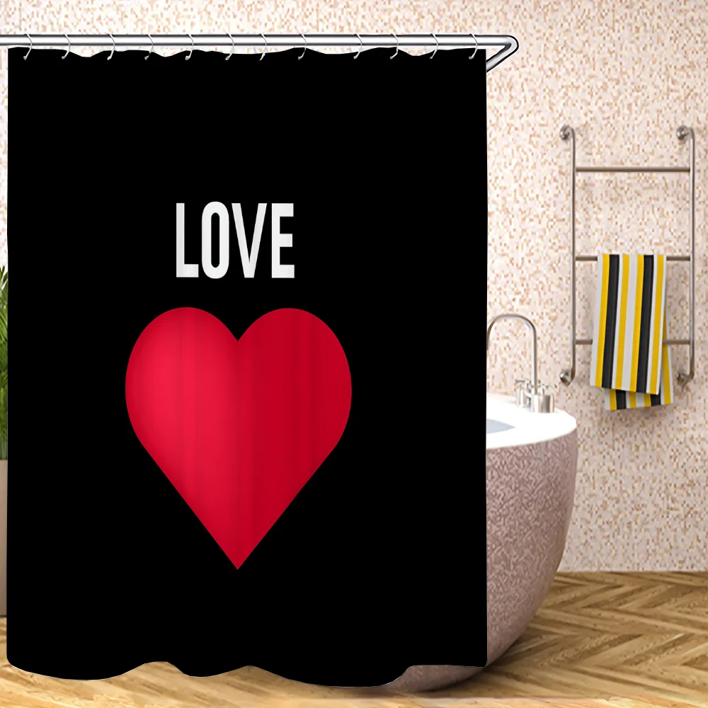 Heart-Bathroom-Curtain-for-Quarto-Shower-Curtains-Folding-Partition ...