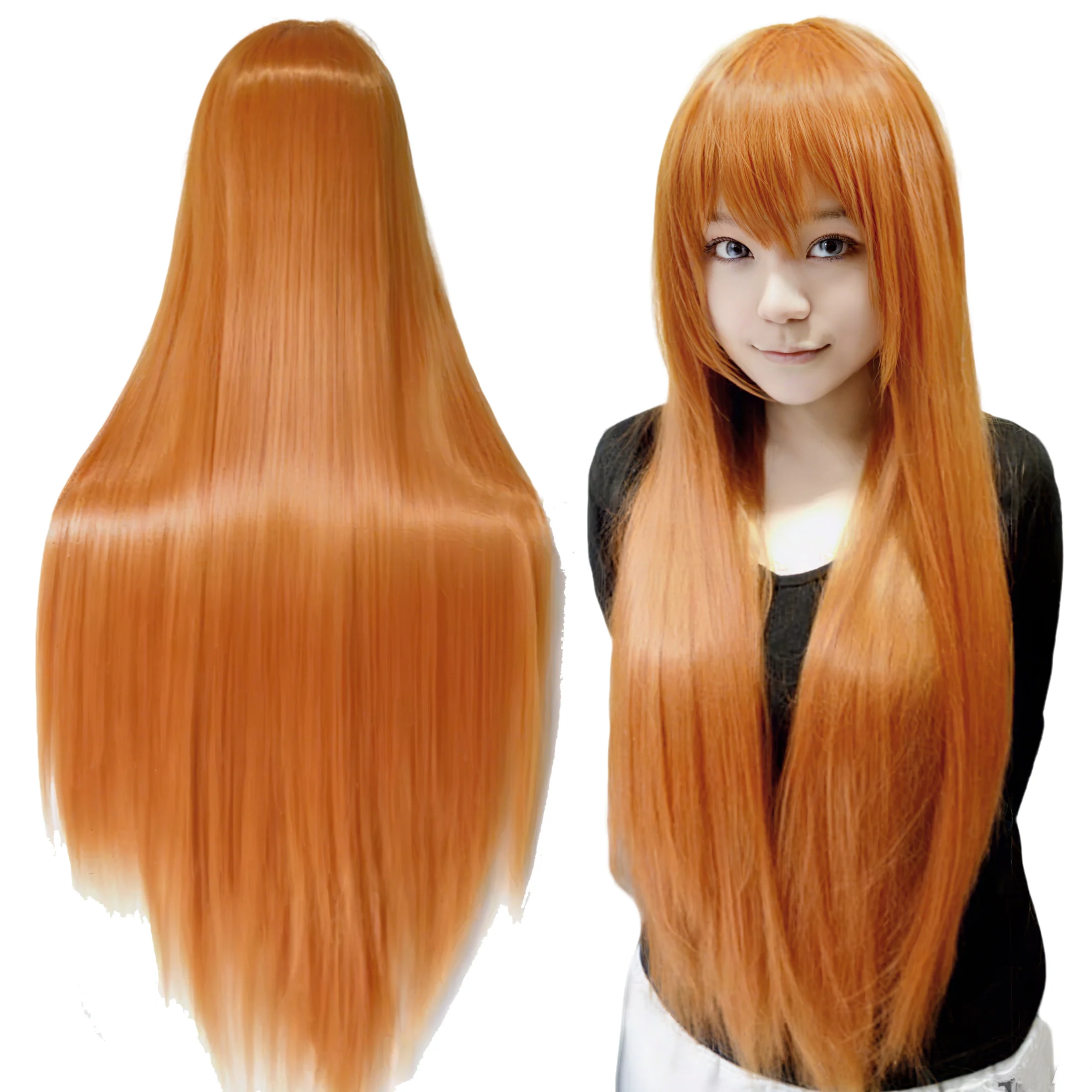 Long Straight Synthetic Hair Orihime Inoue Cosplay Orange Wig Anime ...