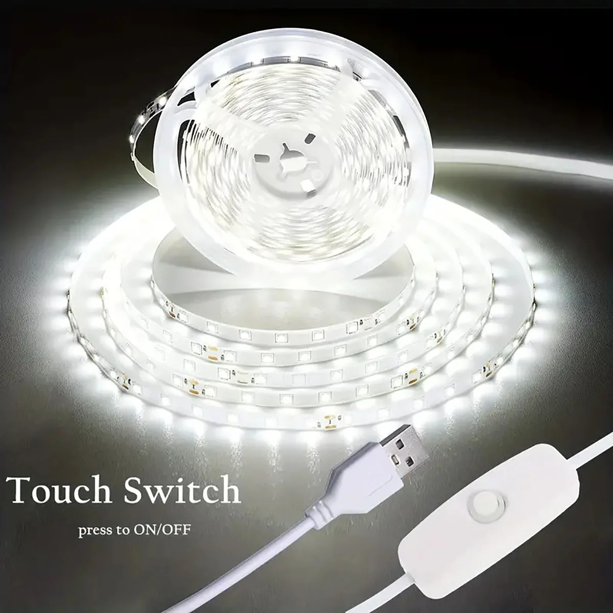 USB-White-LED-Strip-Light-para-TV-Backlight-On-line-Switch-Sala-de ...
