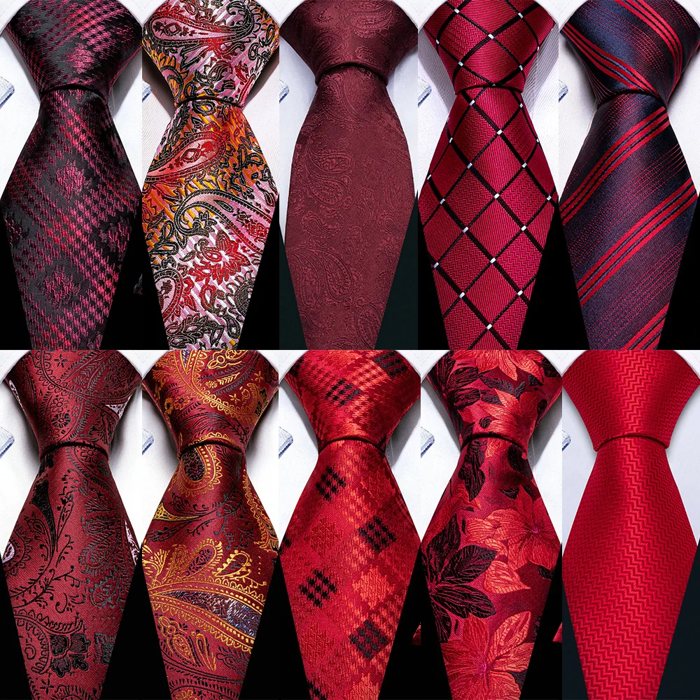 Exquisite-Rust-Red-Silk-Ties-For-Men-Designer-Pasiley-High-Quality ...