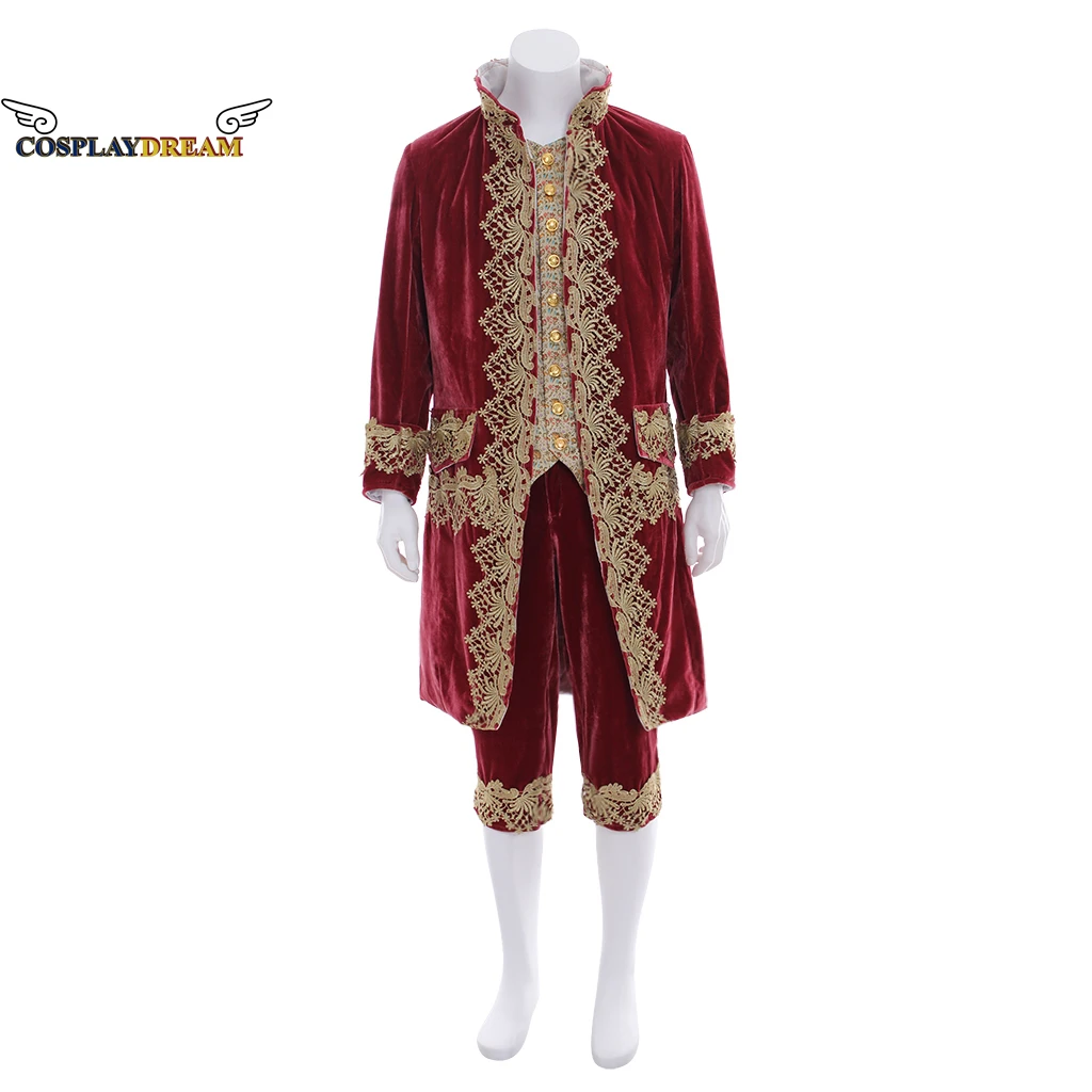 Medeival-Noble-Gentlemen-Red-Suit-18th-Century-Men-s-Gold-Velvet-Suit ...