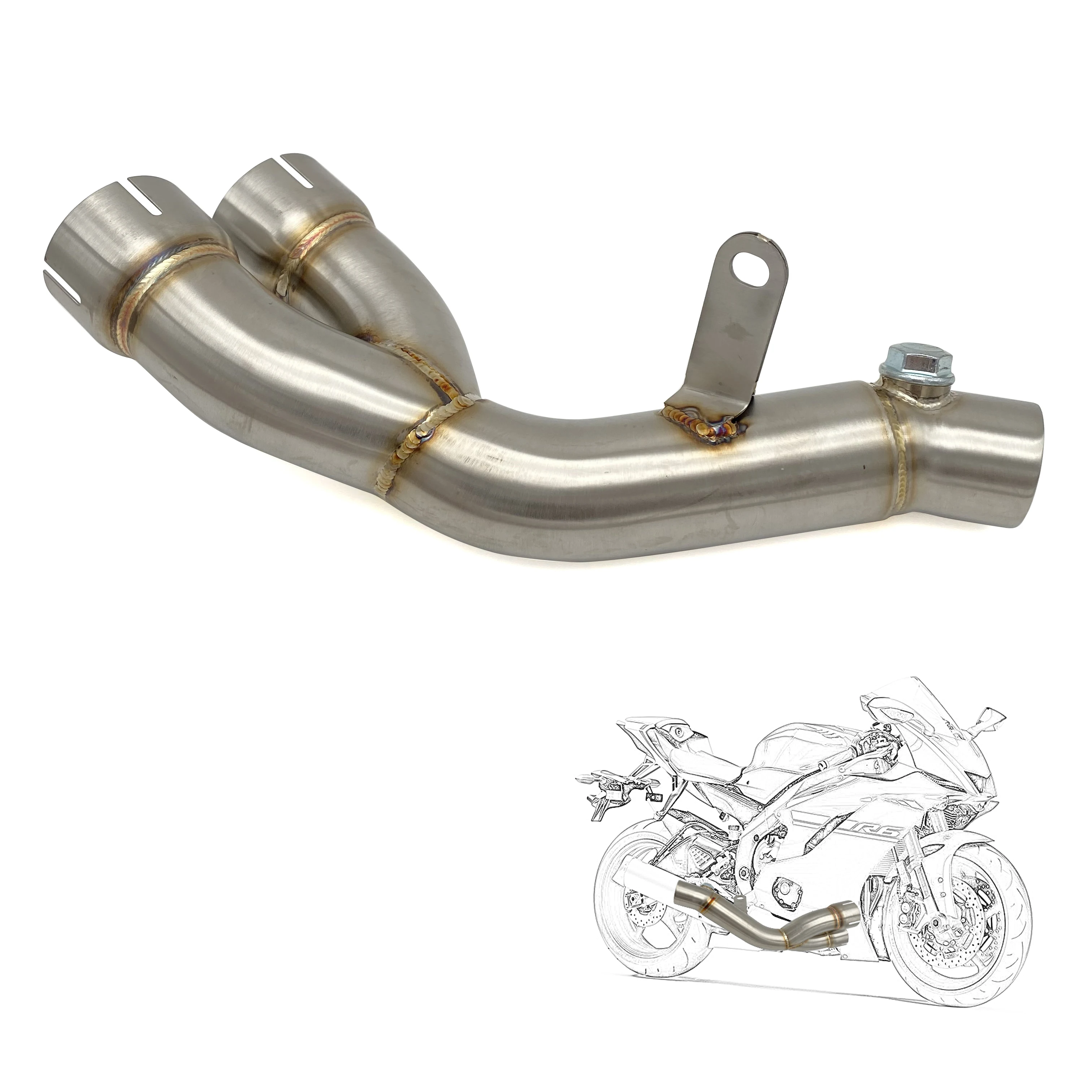 Motorcycle-Parts-Modified-Eliminator-Exhaust-Muffler-Middle-Link-Pipe ...