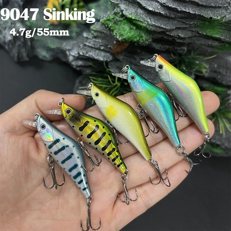 Japanese Freshwater Sinking Minnow Lure 4.7g 55mm Small Wobblers ...